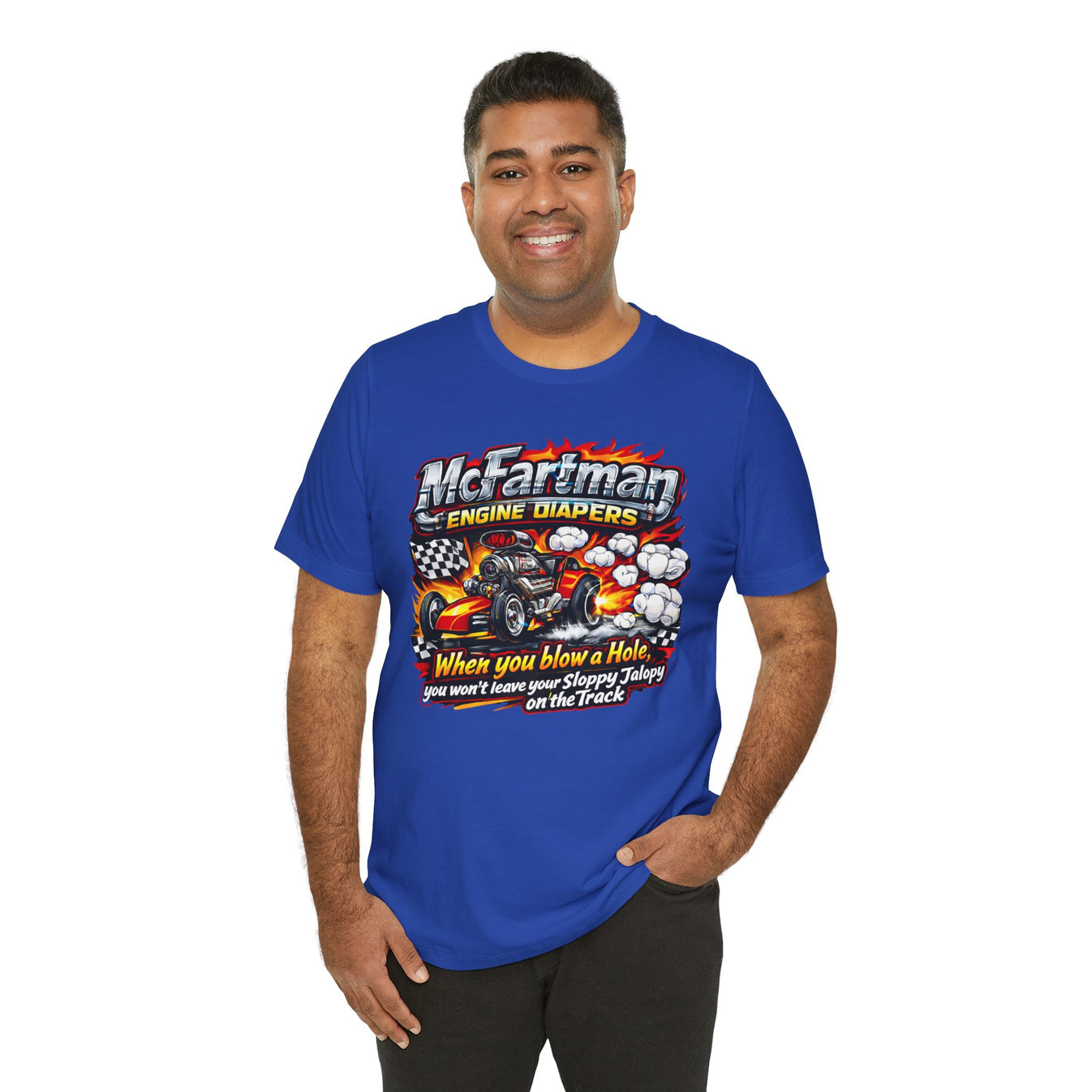 McFartman Engine Diapers Drag Racing T-Shirt | Funny Motorsports Tee ...